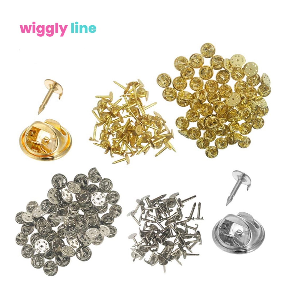 20 pcs Butterfly Pin Clutch Brooch Tie Tacks Pin Back Silver Gol ...