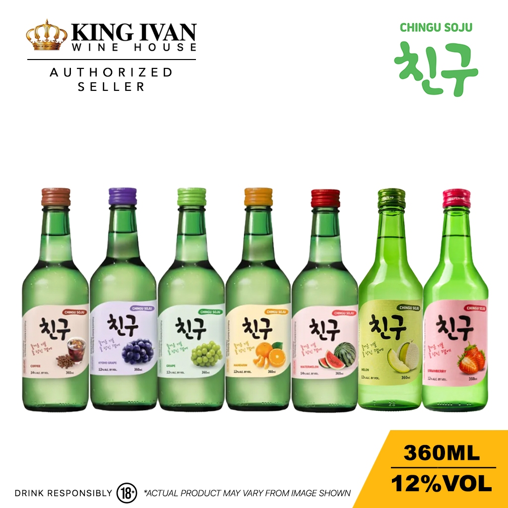 Chingu Korean Soju 360ml Grape Watermelon Strawberry Coffee Melon ...