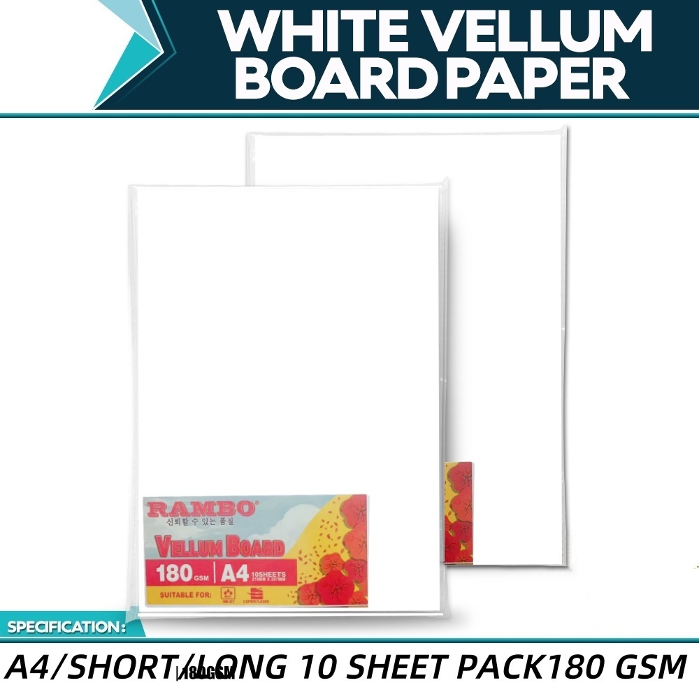 A4/SHORT/LONG Vellum Board Paper 10pcs 180gsm Specialty Vellum Paper ...