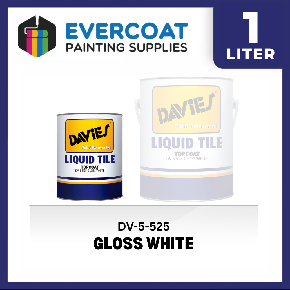 Davies Liquid Tile 100% Acrylic Solvent Based Gloss White 1L, Wall ...