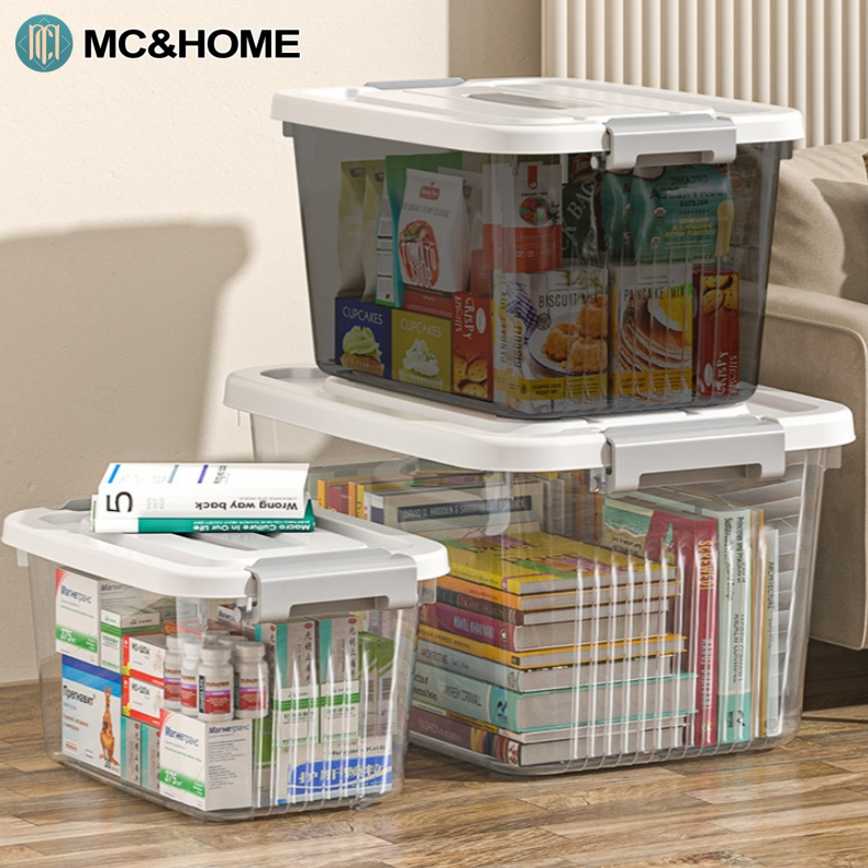 MC&HOME Large Capacity Transparent Storage Box Snack Toy Organzier ...