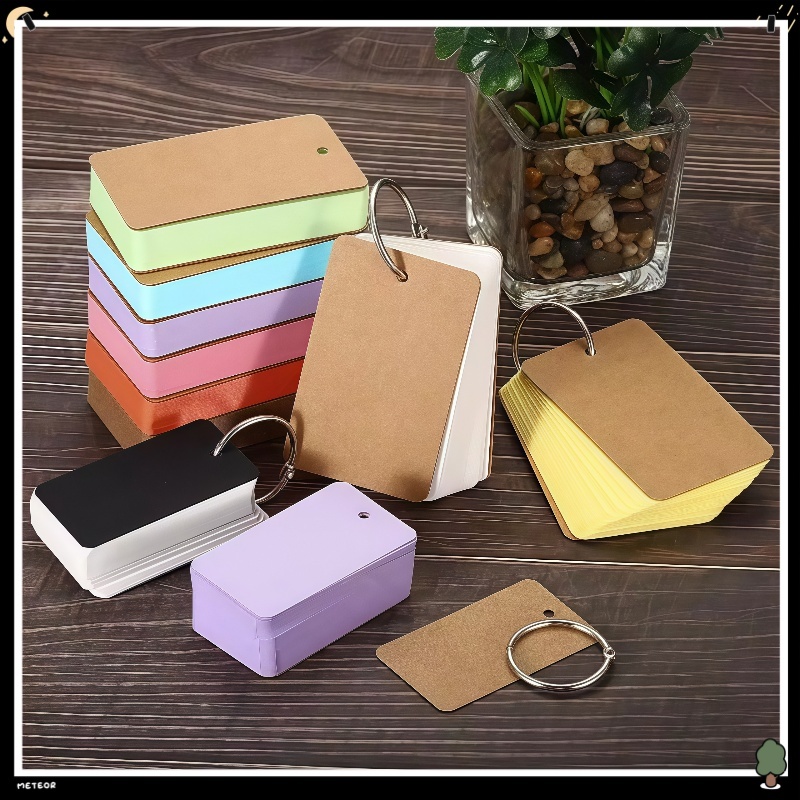 DIY 50sheets Colored Blank Index Note Cards Kraft Paper Portable Empty ...