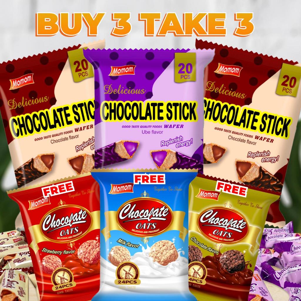 [BUY 3 TAKE 3] Chocolate Sticks, Ube Sticks, and Matcha Sticks, paired ...