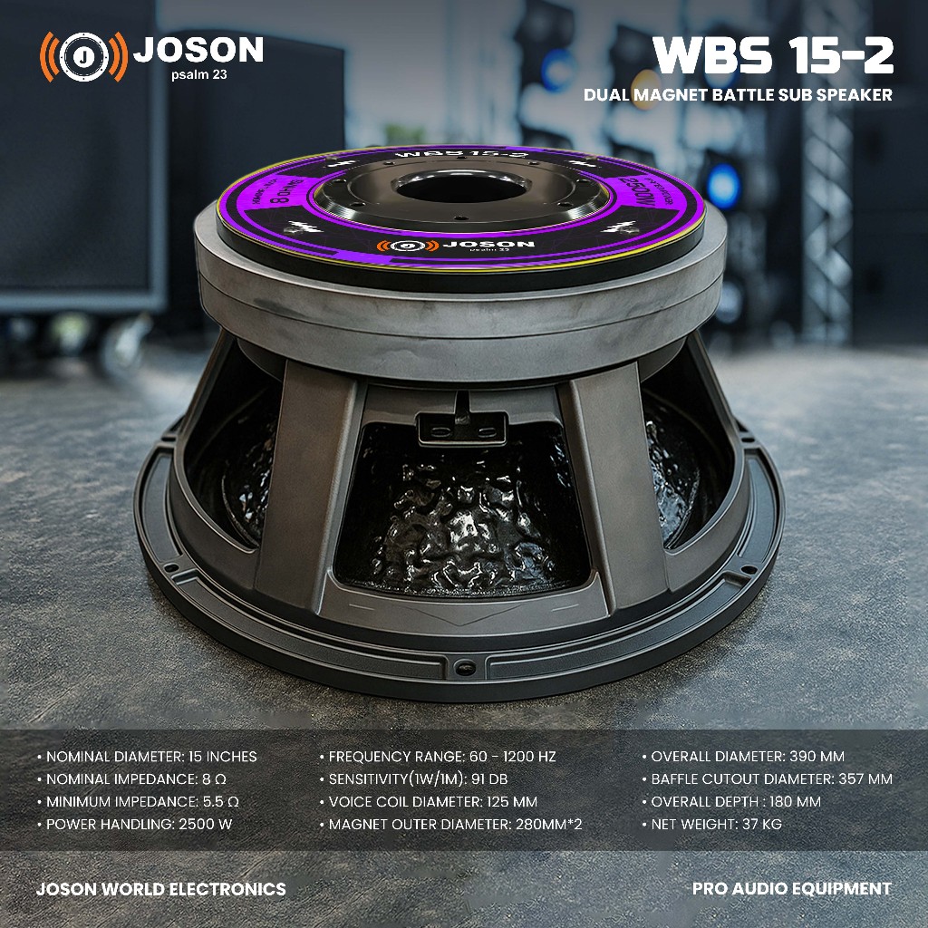 Joson WBS 15-2/18-2 Dual Magnet Battle Sub Speaker | Shopee Philippines