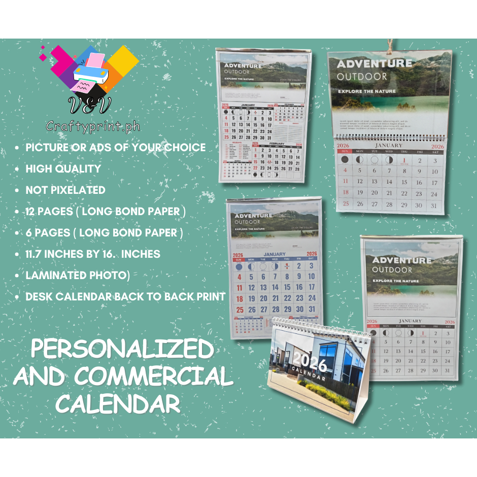 Personalized and Commercial Calendar 2026 | Shopee Philippines