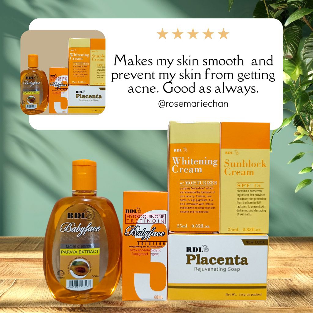 RDL COMPLETE SKINCARE SET (Toner, Cleanser, Soap, Cream, Sunblock ...