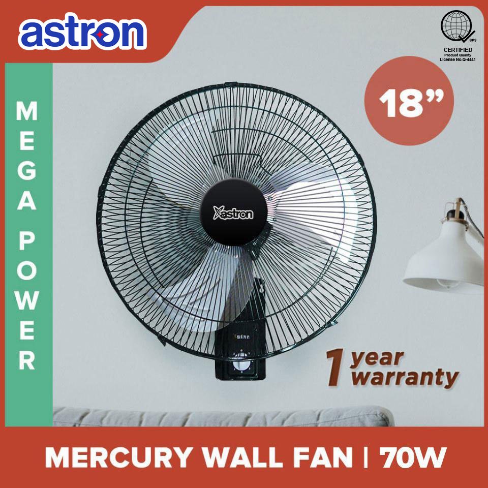 Astron MERCURY 18" Wall Fan - Black | Heavy-Duty Cooling | Strong ...