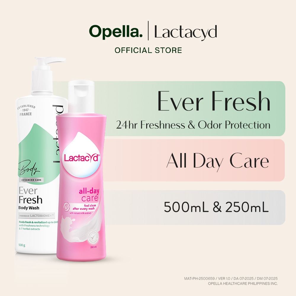 [Fresh Duo] Lactacyd Ever Fresh Body Wash 500mL + All Day Care Feminine ...