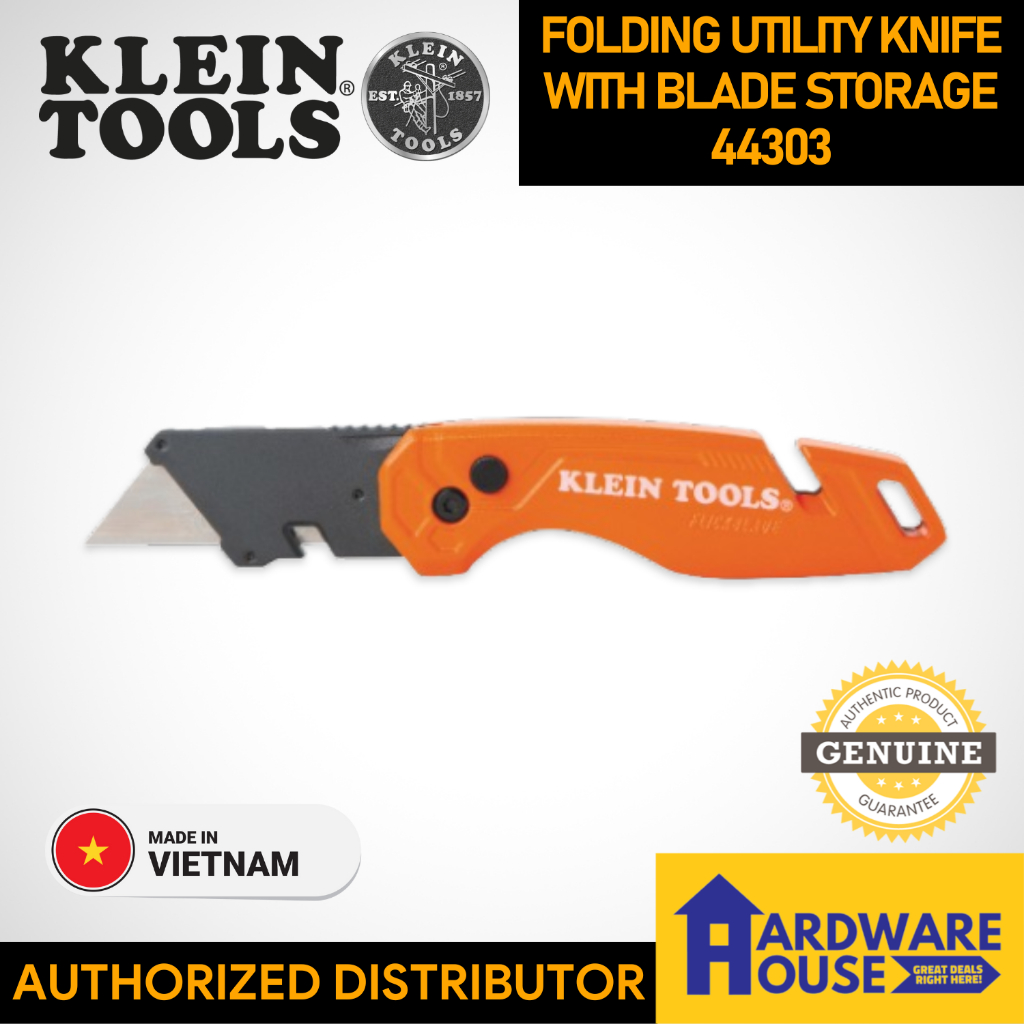 ORIGINAL KLEIN TOOLS FLICKBLADE Folding Utility Knife Cutter w/ Blade ...