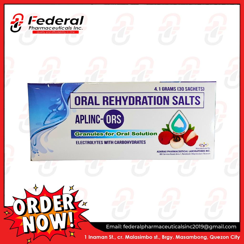 ORAL REHYDRATION SALT LYCHEE 4.1g SACHET (APLINC-ORS) 30's EXP: 05/2027 ...