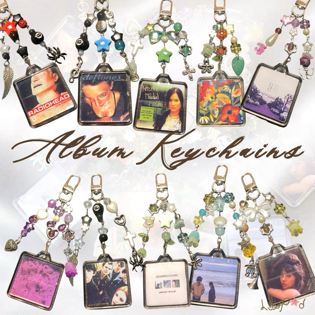 NEW ALBUM KEYCHAIN COLLECTION! (clairo, deftones, kitchie nadal ...