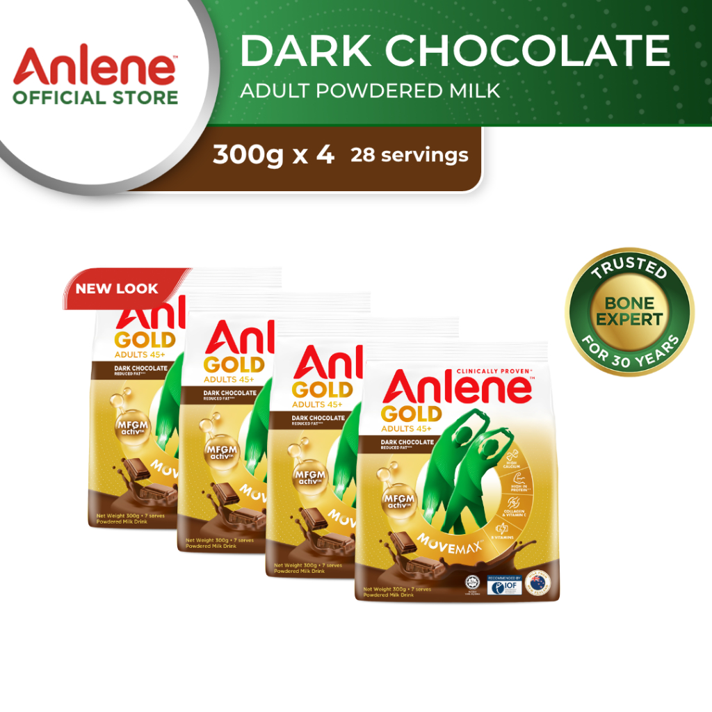 Anlene Gold Movemax Adult Milk Powder Chocolate 300G x4 | Shopee ...