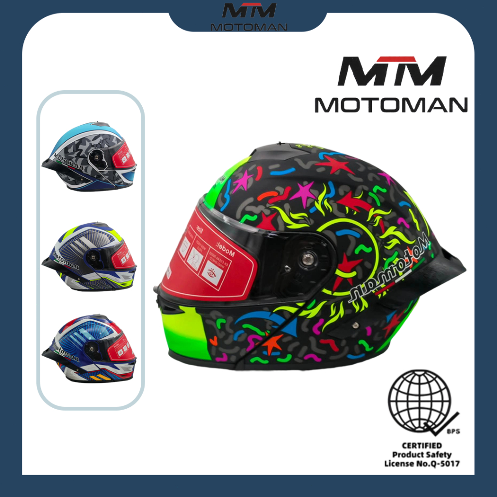Modular Full Face Helmet With ICC BPS Dual Visor Made in Philippines Genuine Original MOTOMAN ...