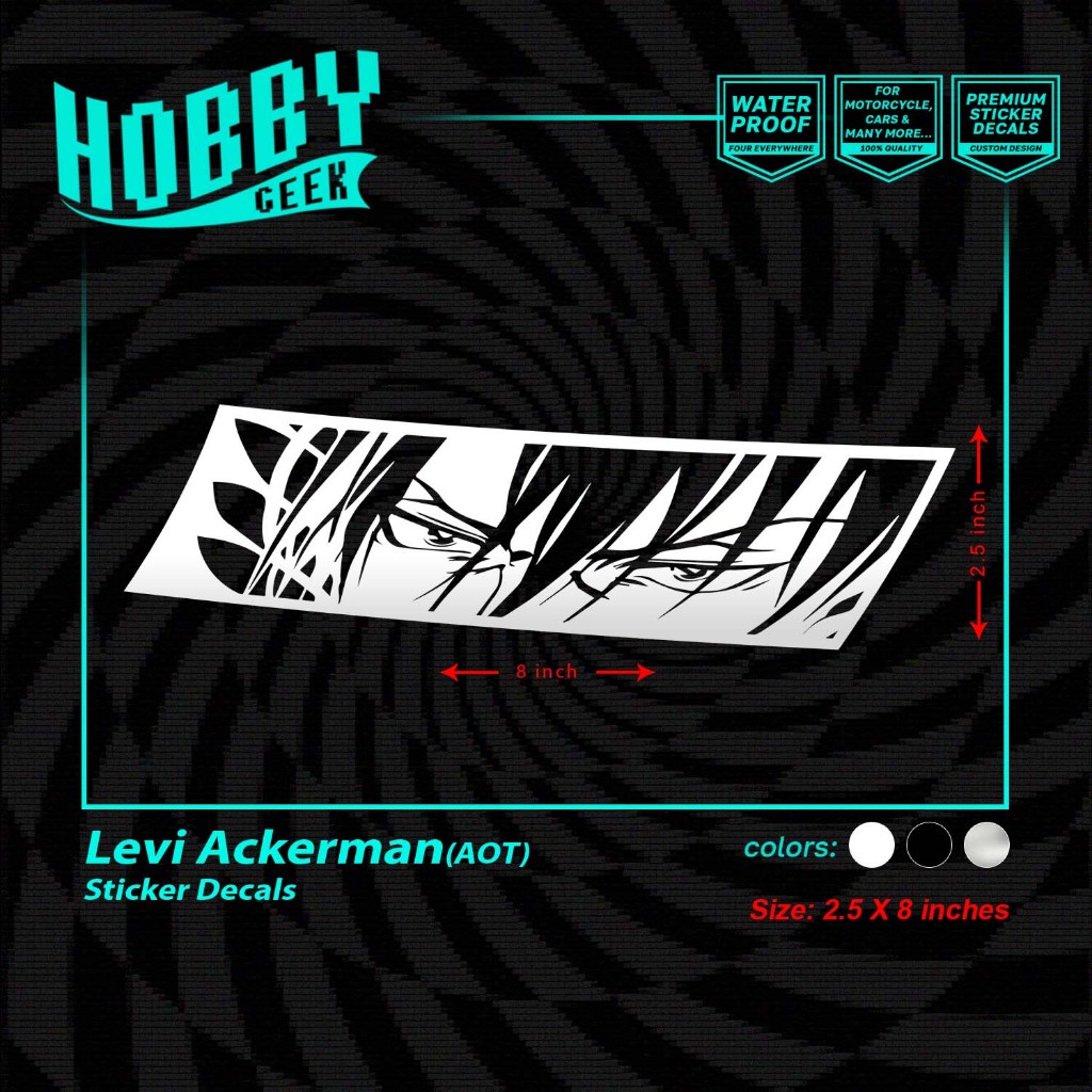 ATTACK ON TITAN LEVI Anime Waterproof Decal Sticker (For Moto&Car ...