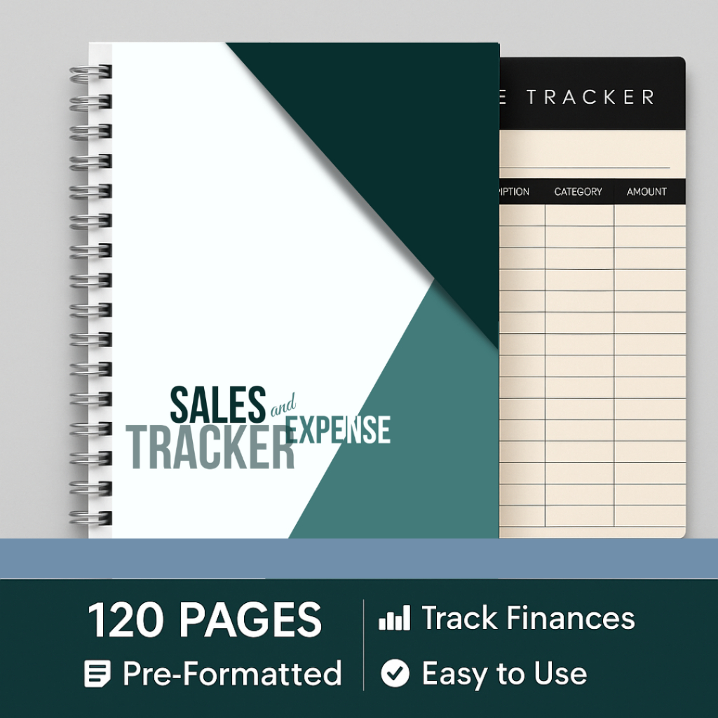 Sales & Expense Tracker Notebook – Daily Income, Business Finance ...