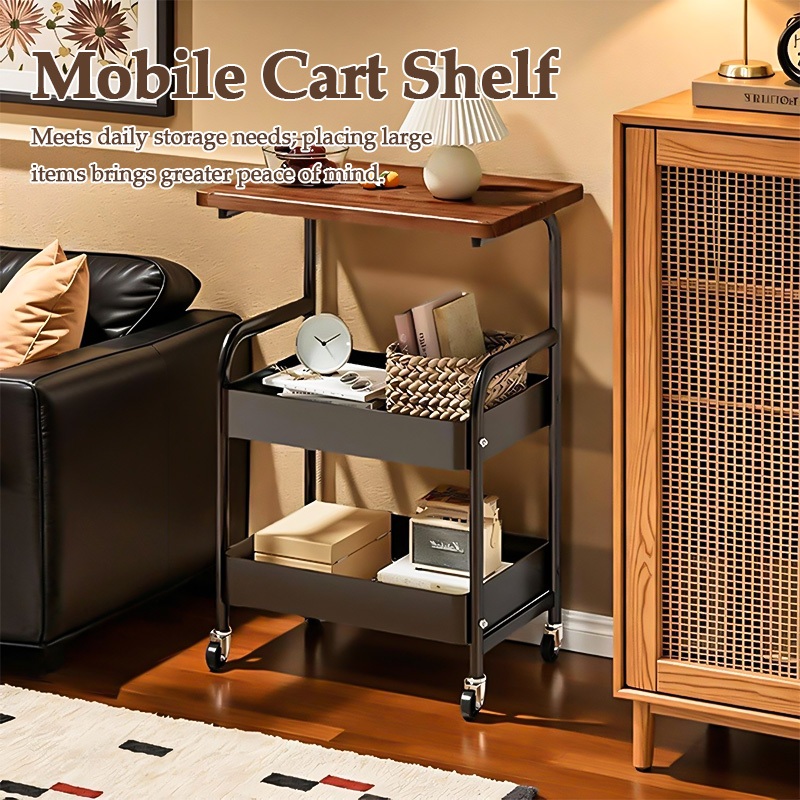 Trolley Cart Shelves Household Movable Snack Trolleys Bedroom Bedside ...