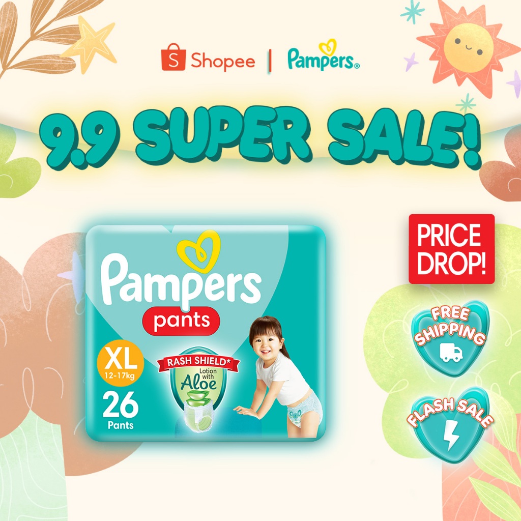 Pampers Baby Dry Pants Diapers with Rash Shield XL 26s x 1 pack (26 pcs ...