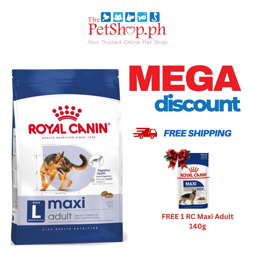 Royal Canin Maxi Adult 4kg Dry Dog Food Size Health Nutrition (FREE 1 ...