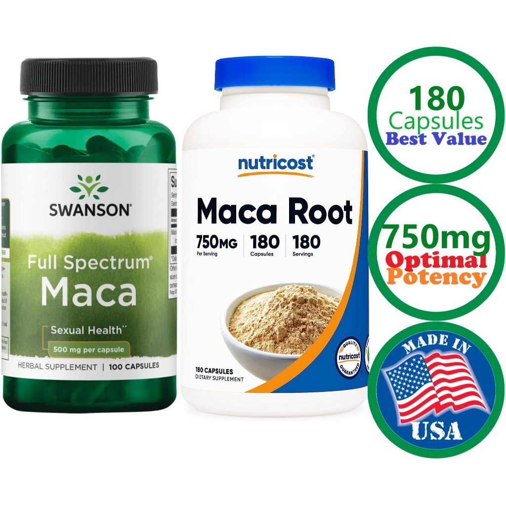 NEW Real Maca Root 750mg Optimal Potency Super Extract 180/120/100 Caps ...