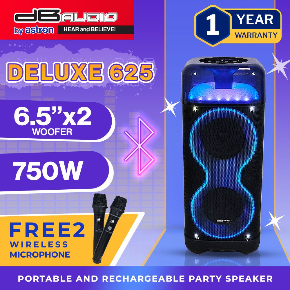 DB Audio by Astron DELUXE625 Portable Party Speaker - Bluetooth ...