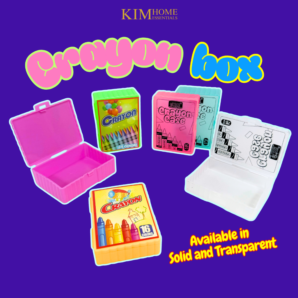 KIMHOME crayon box 16 slot 24 slot crayon plastic case organizer high ...