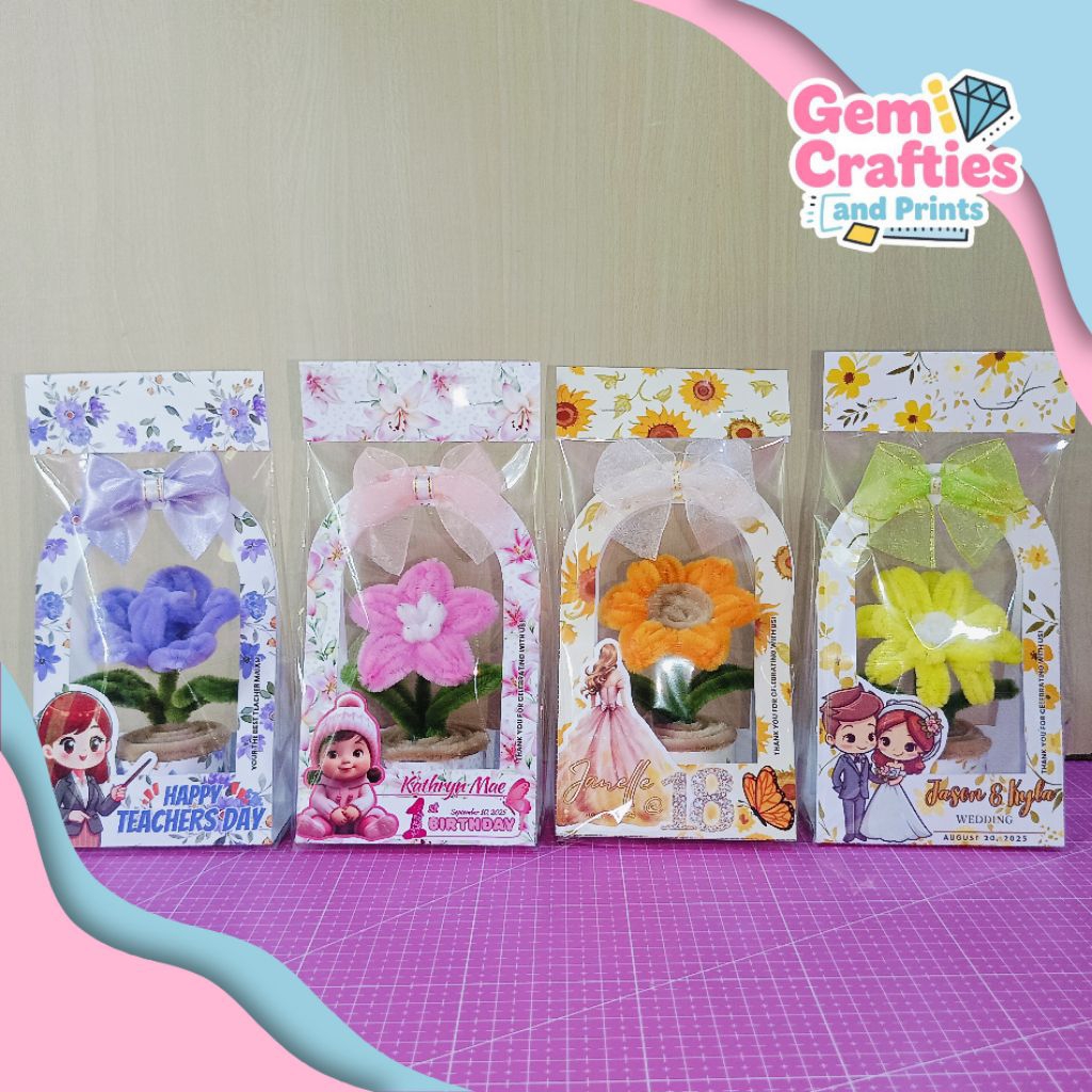 NEW Costumizable souvenir | Fuzzy wire flower with pot | Birthday ...