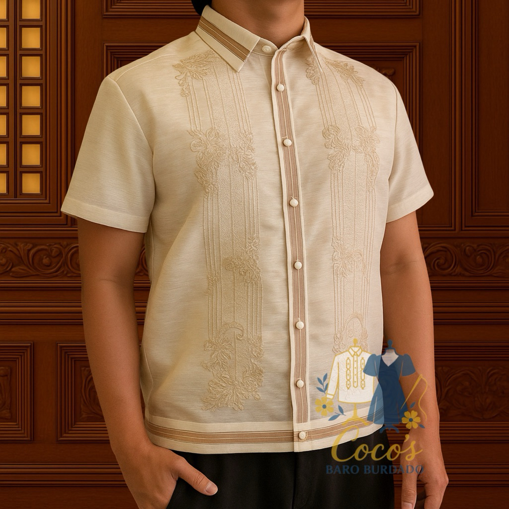 Pinya Jusilyn Polo Jacket Barong Tagalog w/ Lining | Shopee Philippines