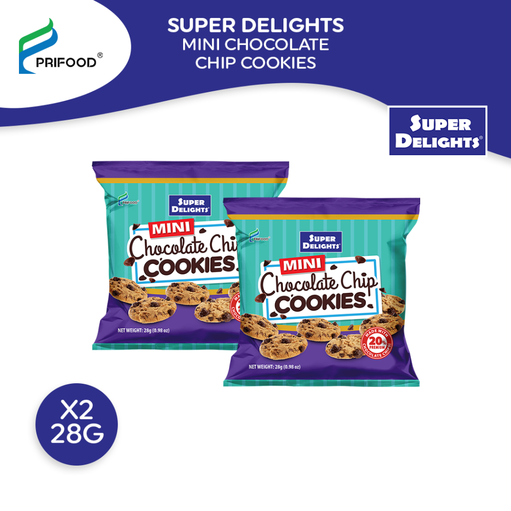 Super Delights Mini Chocolate Chip Cookies 28g (Pack of 2) | Shopee ...