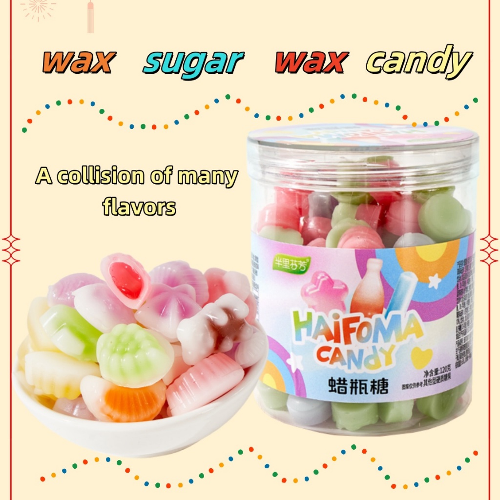 HALFOMA【Wax candy】100pcs jar wax bottle candy sweet and sour fruit ...