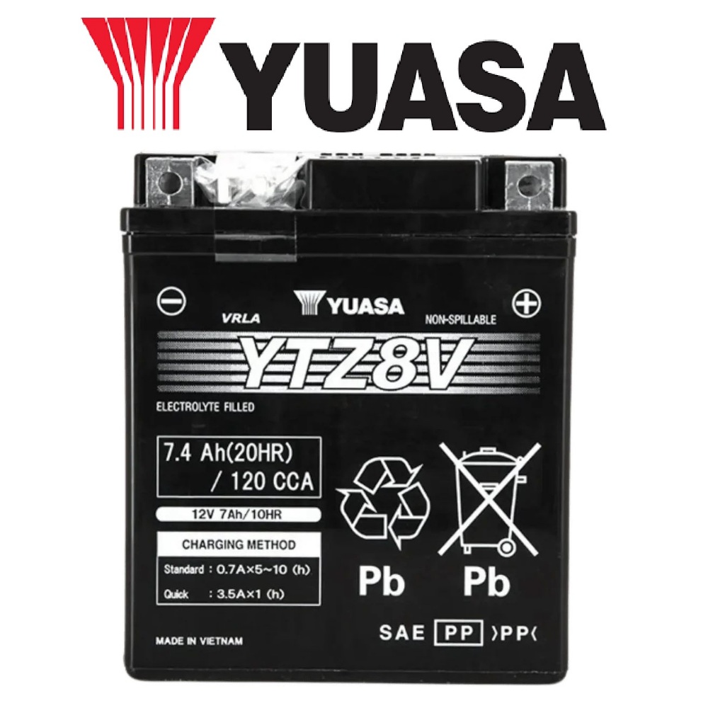 YUASA YTZ8V MOTORCYCLE BATTERY for Honda Rebel 500 CMX500, Yamaha Xmax ...