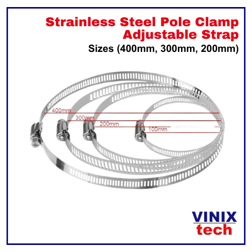 Stainless Steel Adjustable Pole Clamp Strap - For Pole Mounting Bracket ...