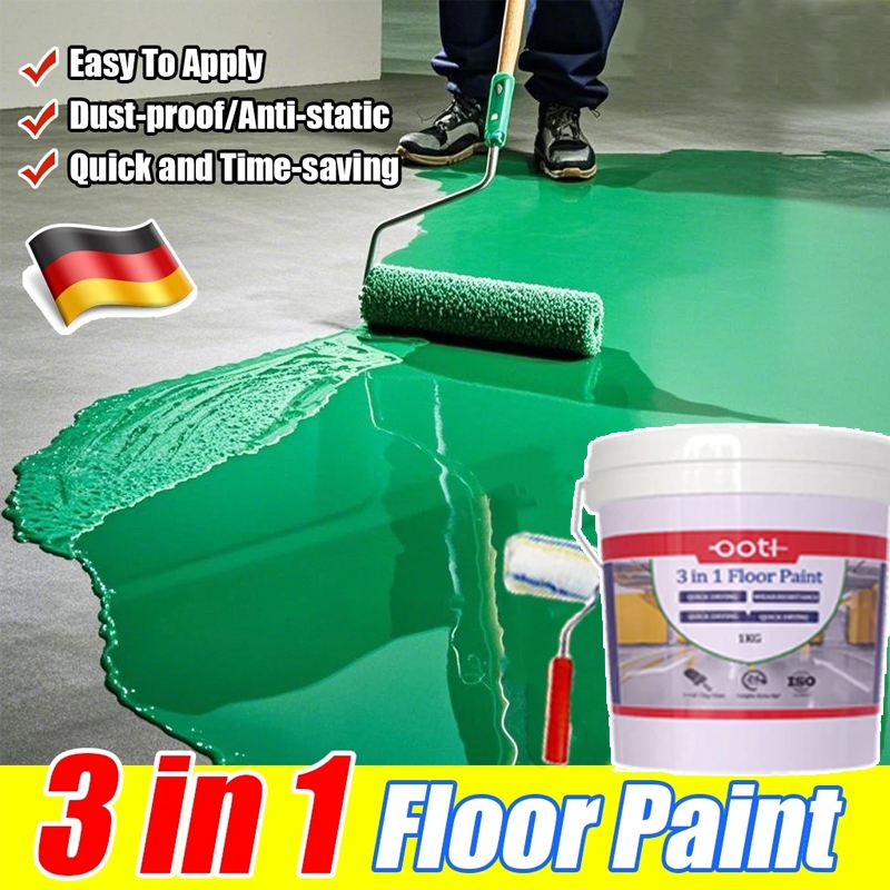 1KG 3 In 1 Epoxy Floor Paint Cement Floor Paint Wear-Resistant ...