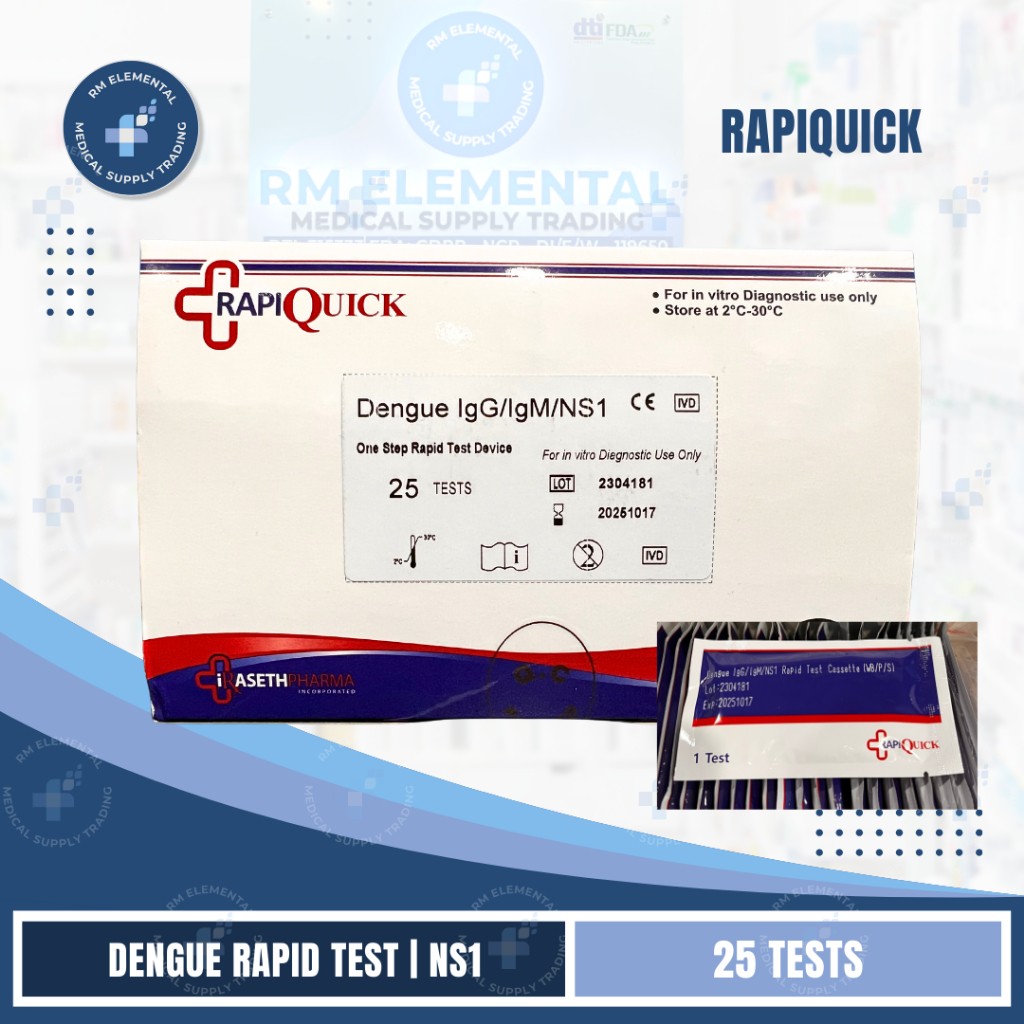 DENGUE DUO IgG/ IgM/ NS1 TEST DEVICE 25 tests | Shopee Philippines