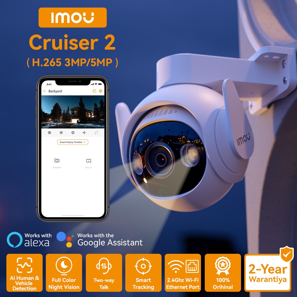 IMOU Cruiser 2 Outdoor CCTV Security Camera with Audio WiFi Night ...