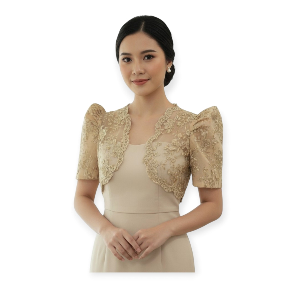 Filipiniana Bolero Crop Top premium lace fabric | Shopee Philippines