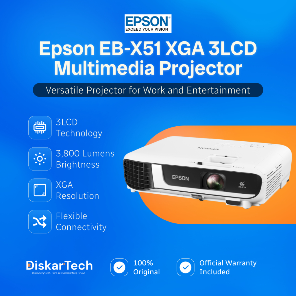 Epson EB-X51 XGA 3LCD Multimedia Projector | Shopee Philippines