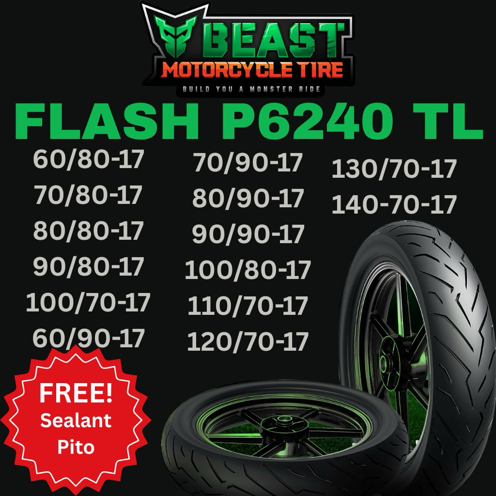 Beast Flash Motorcycle Tire Tubeless Size 17” | Shopee Philippines