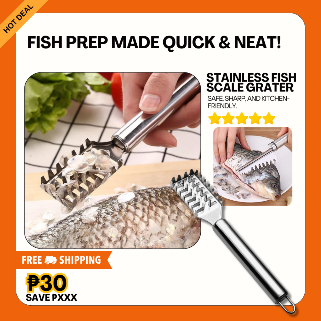 Fish scale remover Stainless Steel Fish Scale Remover Cleaner Scraper ...
