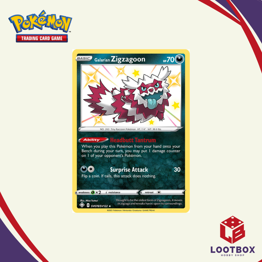 Pokemon Card Game: Galarian Zigzagoon (Shiny Rare) - Shining Fates ...
