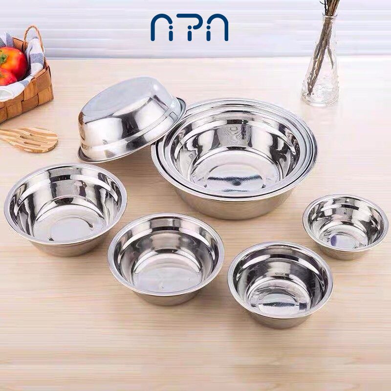 Nipiin 3PCS Stainless Steel Basin Circle Soup Bowl Mixing Household ...
