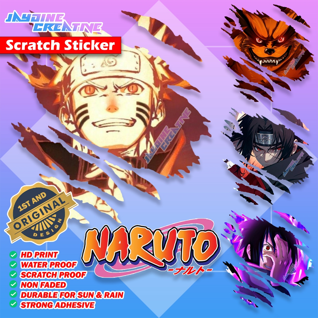 Naruto - Anime Scratch Design Sticker, Indoor Outdoor Vinyl Sticker ...