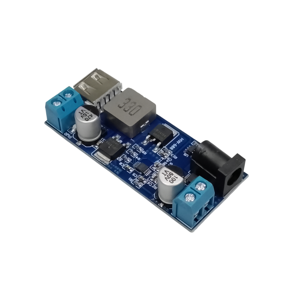 DC-DC 24V/12V to 5V 5A STEP-DOWN BUCK CONVERTER USB MOBILE PHONE, LM2596S HW-688 HCW-P715 ...