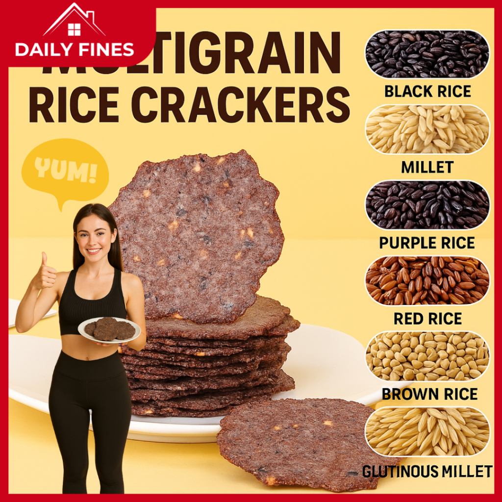 Healthy Multigrain Rice Crackers – Baked, High Fiber, Low Calorie Snack ...