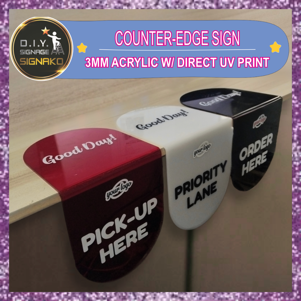 Counter-Edge Sign – 3mm Bended Acrylic with Direct UV Print / Counter ...