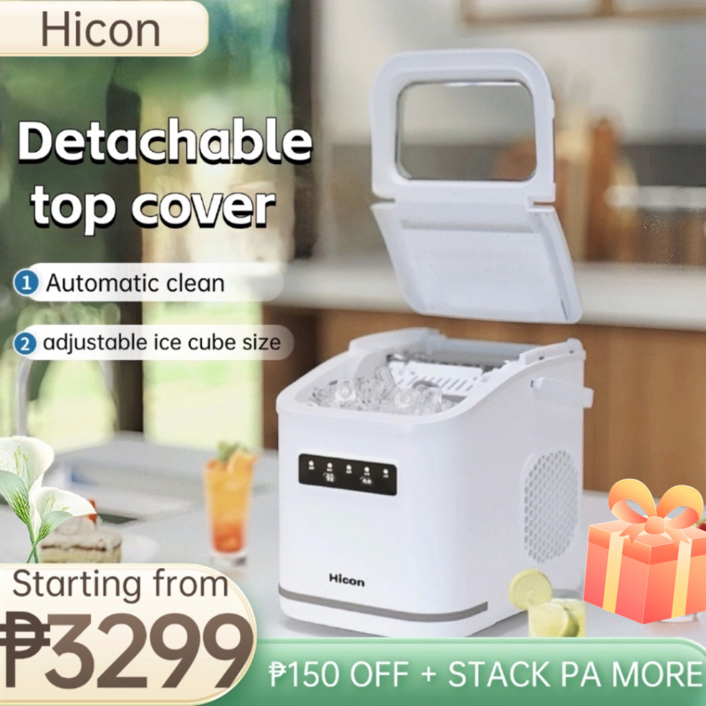 Hicon Automatic Portable Ice Maker Machine with Openable Cover - Fast ...
