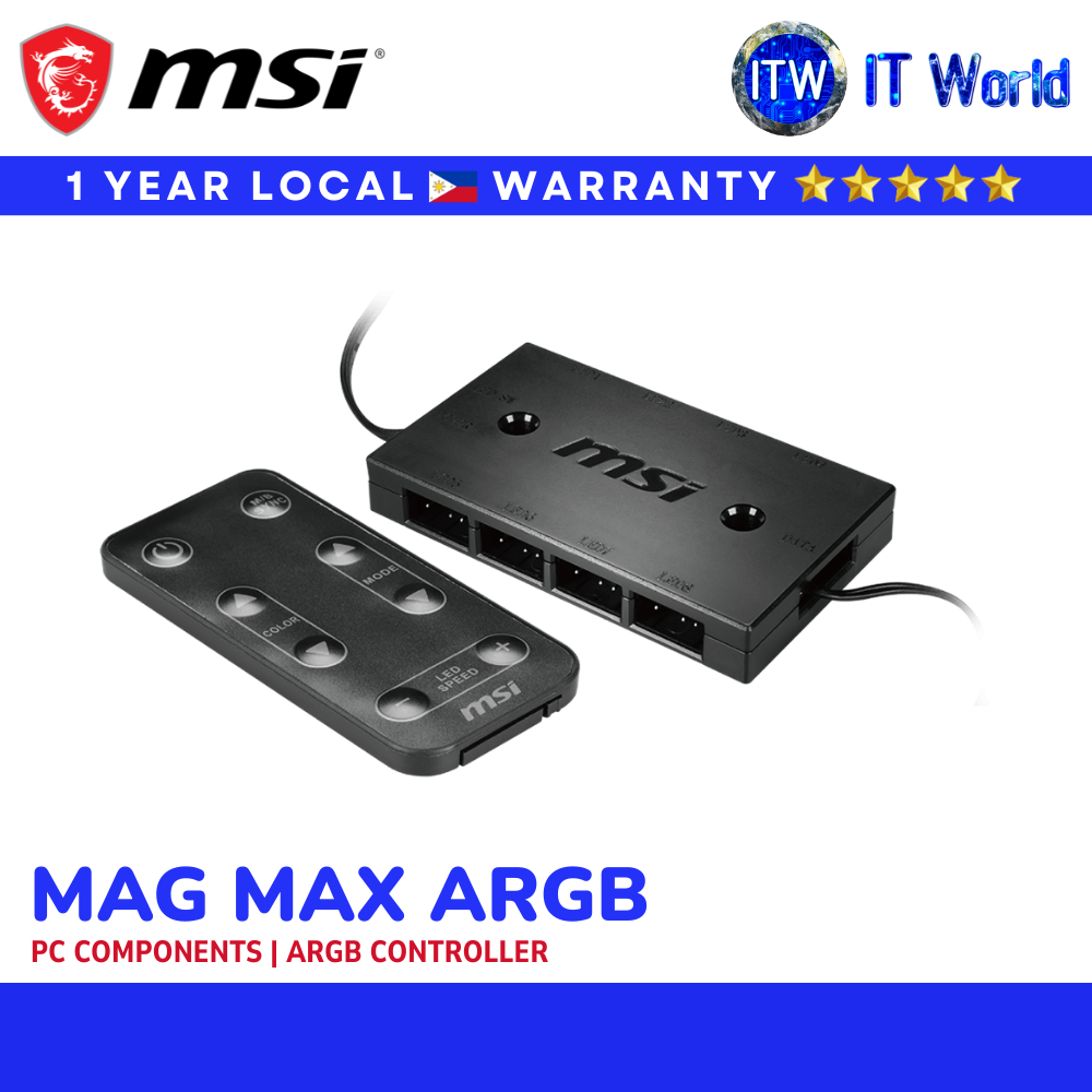 MSI MAG MAX ARGB Controller | RF Remote / 8-Port 3-Pin ARGB / SATA ...