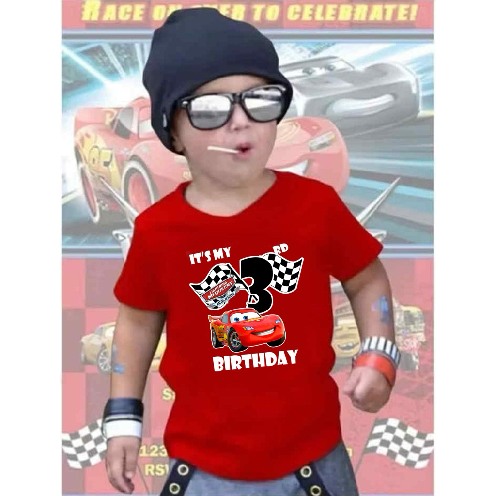 Cars Red T Shirt Happy Birthday Design for Kids Pure High Quality Print ...