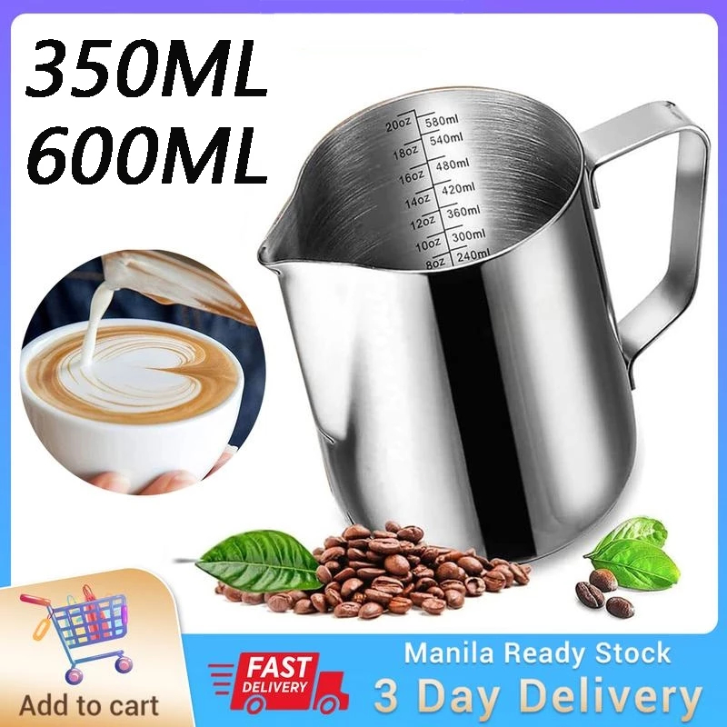 350/600Ml Coffee Pitcher 304 Stainless Steel Milk Frothing pitcher ...
