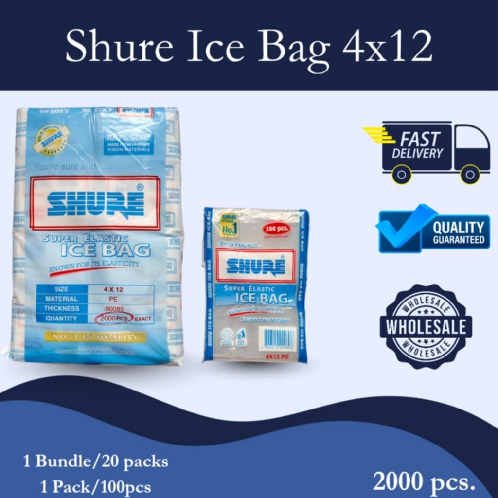 Shure Ice Bag 4x12 Plastic ng Yelo 2000 pcs(20packs-100pcs/pack ...