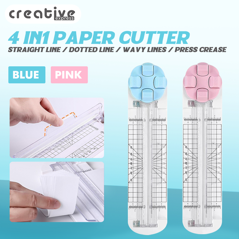 Creative 4-in-1 Paper Cutter Scale Precision Cutting 4 Rotating Blades ...